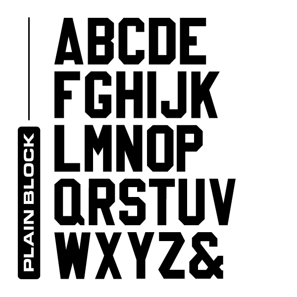 Die Cut Plain Block Font